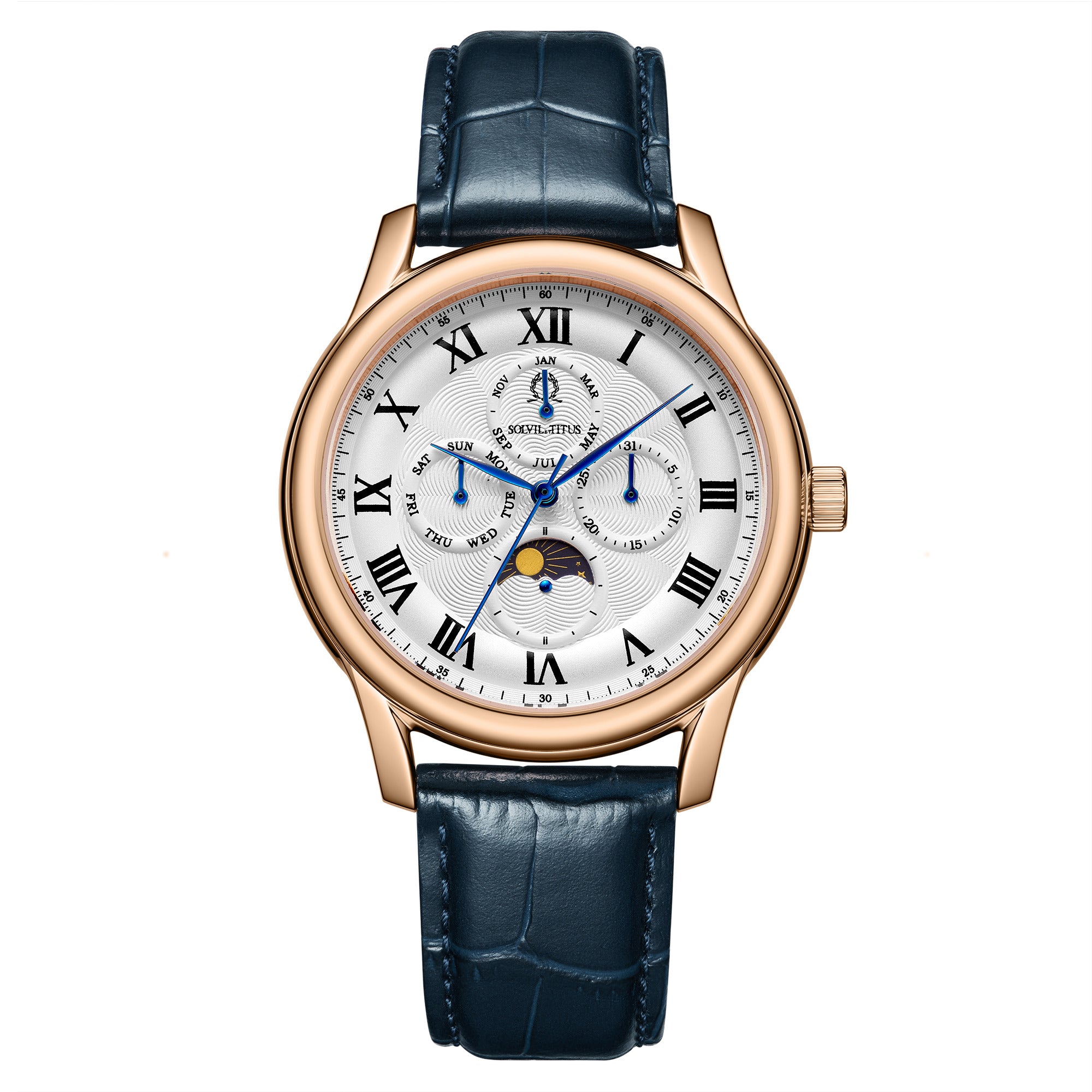 [MEN] Classicist Multi-Function with Day Night Indicator Quartz Leathe