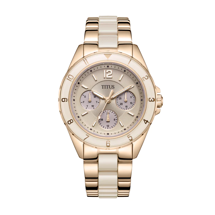 [WOMEN] Perse Multi-Function Quartz Stainless Steel With Ceramic Watch